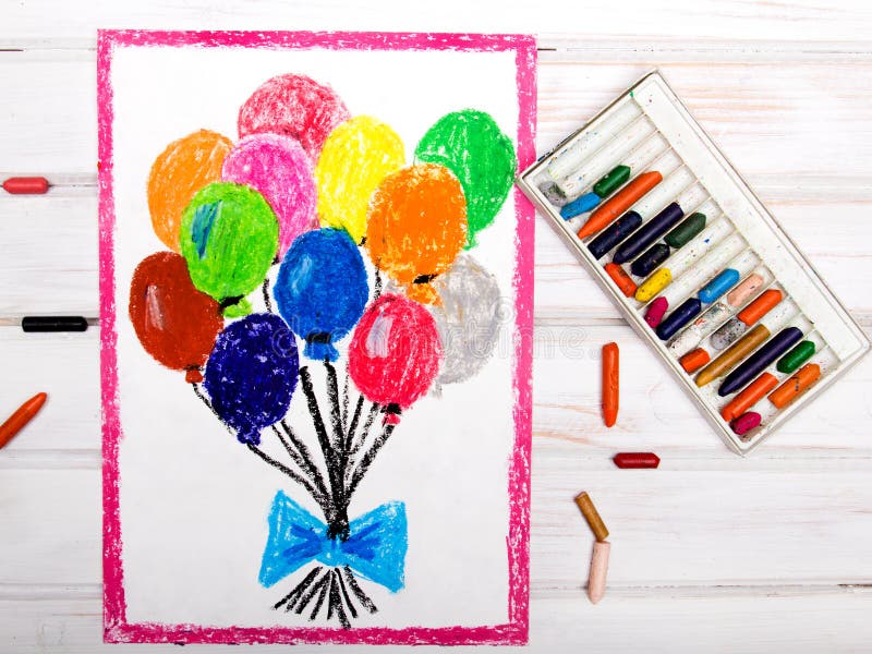 Drawings: Colorful Balloons Stock Image - Image of balloon, happy: 87423001
