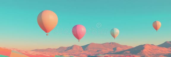 Colorful Balloons Float Over Vibrant Patchwork Fields and Distant ...