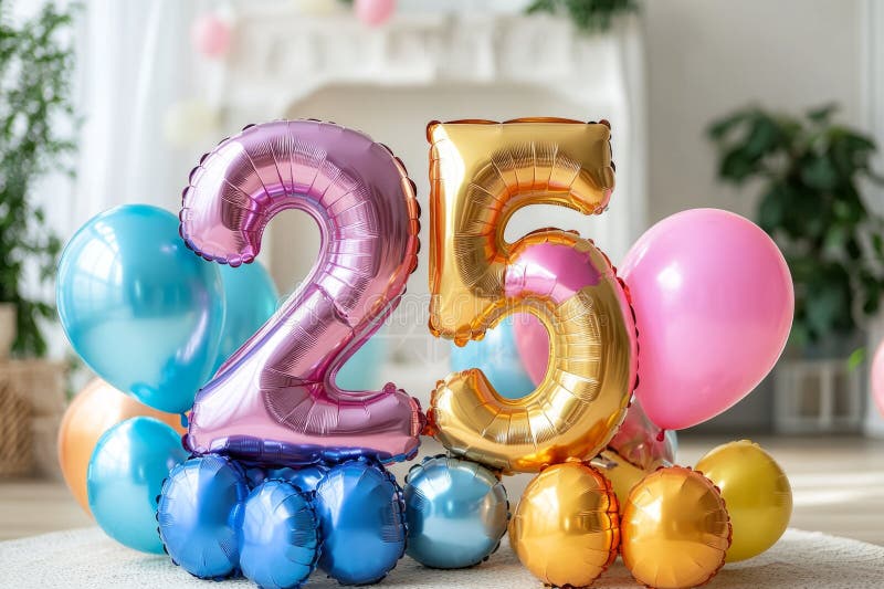 Colorful Balloons Forming Number Twenty-five for an Anniversary ...