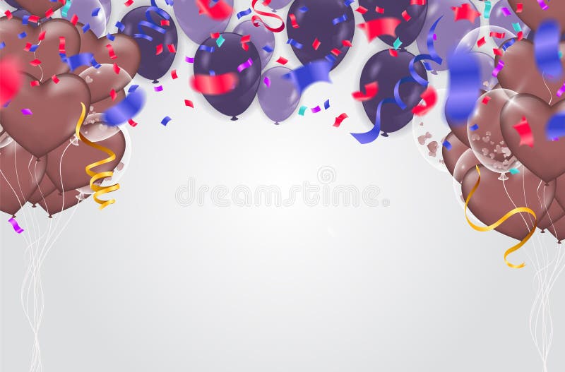 Colorful Balloons Happy Birthday On White Background .vector Stock ...