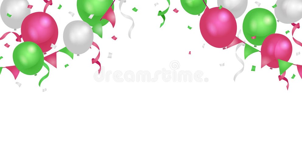 Colorful Balloons Illustration for Corner Design Elements Stock Vector ...