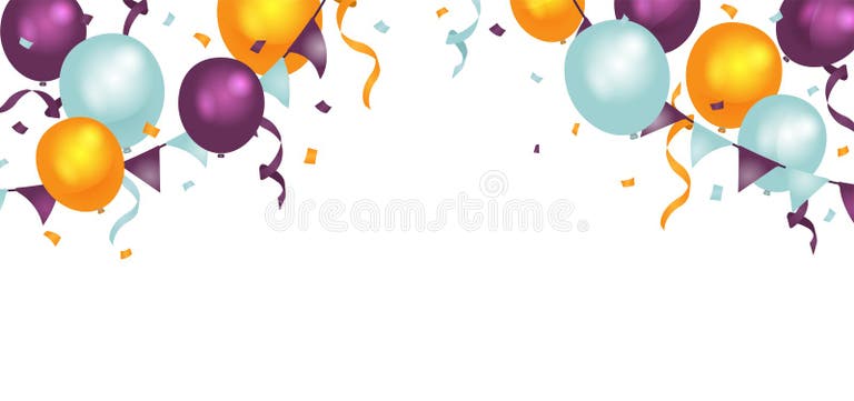 Colorful Balloons Illustration for Corner Design Elements Stock Vector ...