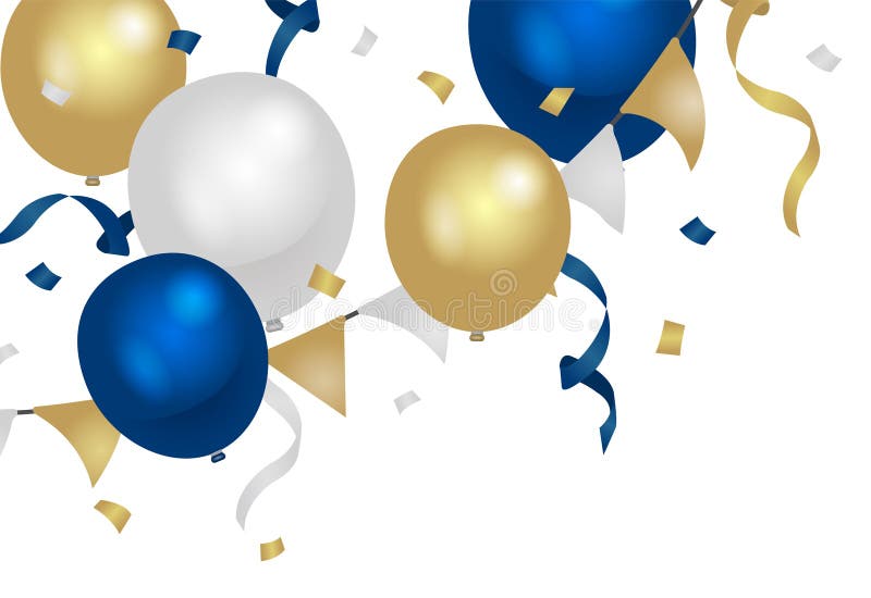 Colorful Balloons Illustration for Left Corner Design Elements Stock ...