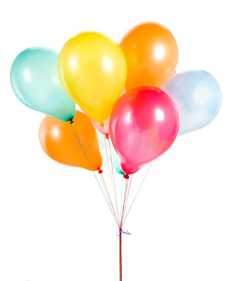 Bright Balloons Background on White Stock Photo - Image of copyspace ...