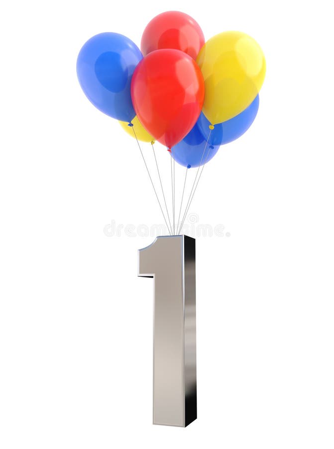 Balloons with Number 1 stock illustration. Illustration of funny - 29806128