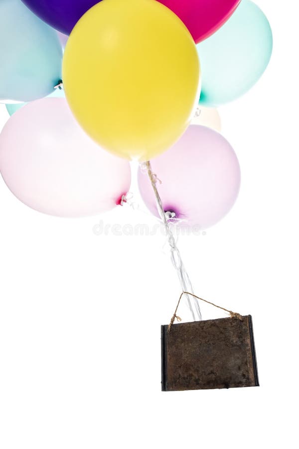 Colorful Balloons, Old Board with Copyspace Stock Photo - Image of ...