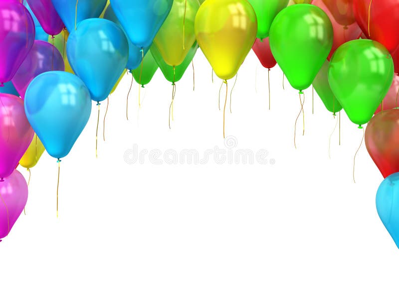 Colorful Balloons with Place for Your Text Isolated on White Stock ...
