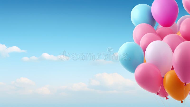 Colorful Balloons Shapes Background AI Generated Stock Illustration ...