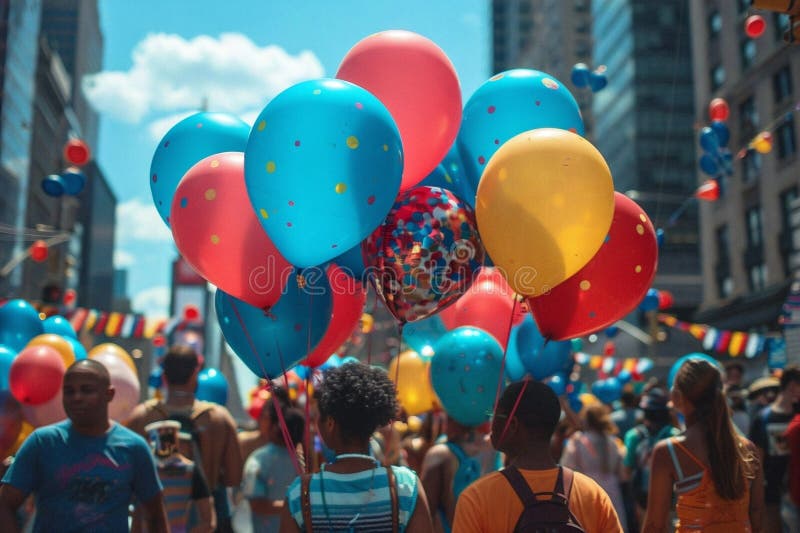 Colorful Balloons at a Street Fair Stock Illustration - Illustration of ...