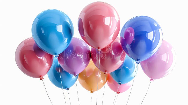 Colorful Balloons Tied Together Stock Photo - Image of balloons, party ...