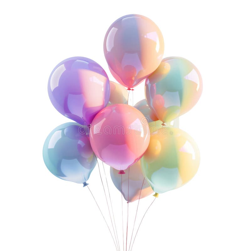 Colorful Balloons in White Background Stock Photo - Illustration of ...