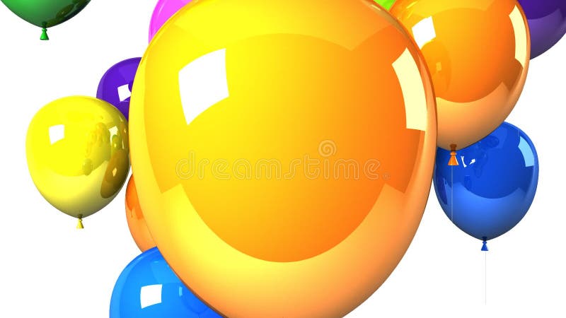 Colorful Balloons on White Background Stock Video - Video of opening ...