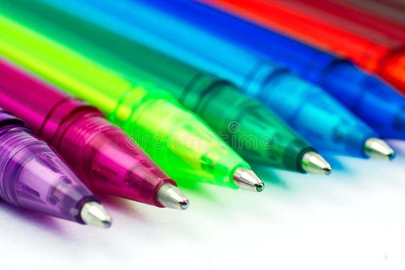 Colorful ballpoint pens stock image. Image of elegant - 27485045