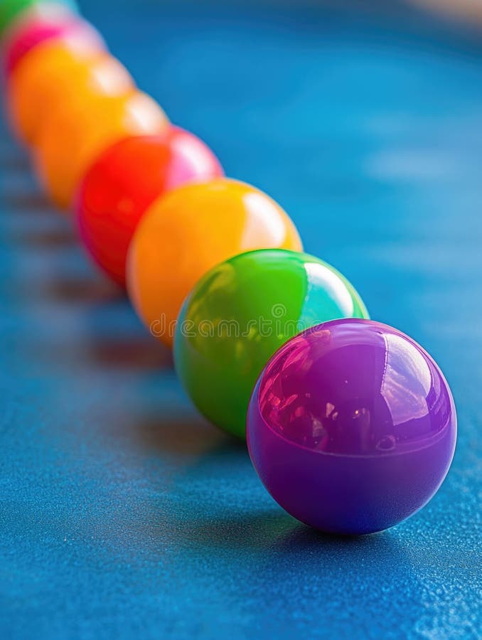 Colorful Balls on Blue Surface Stock Image - Image of objects, artistic ...