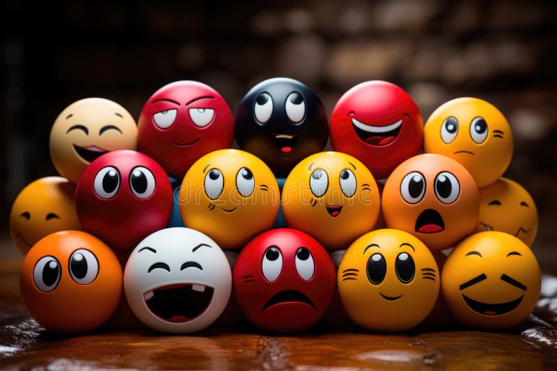 Colorful Balls with Different Smiles Emoticons Stock Illustration ...