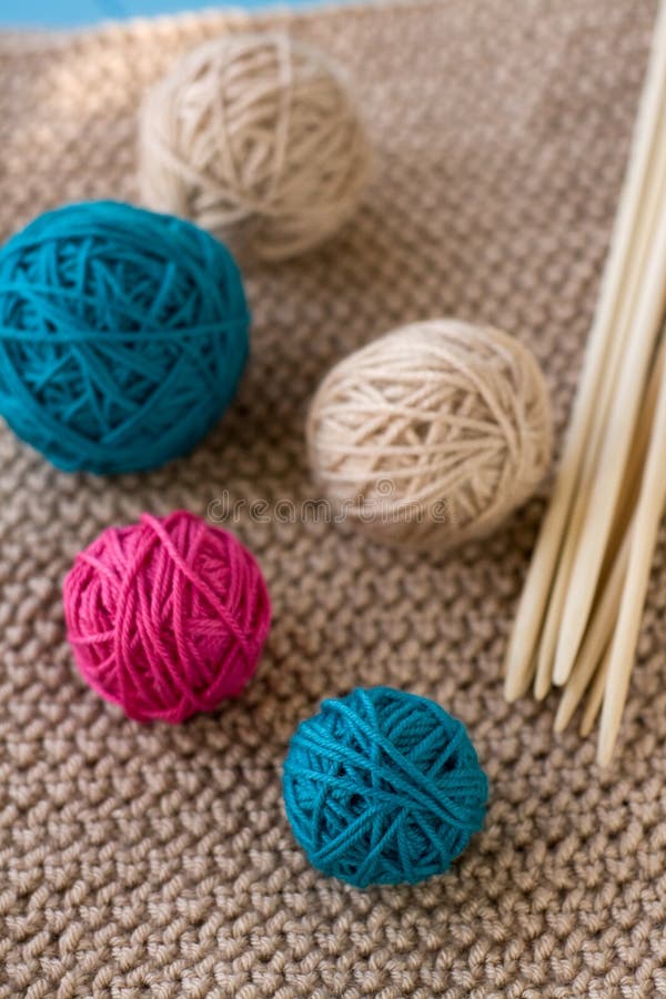 Colorful Balls and Needles Lying on Beige Stock Image - Image of patern ...