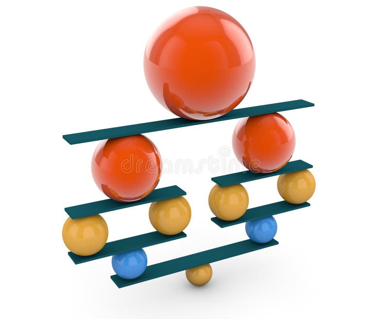 Colorful Balls in Perfect Balance Stock Illustration - Illustration of ...