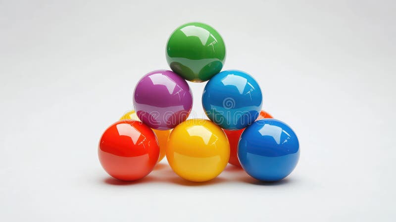 Colorful Balls Pyramid on White Background Stock Illustration ...