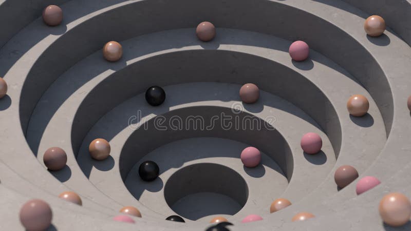 Colorful Balls Rolling, Concrete Circles. Abstract Animation, 3d Render Stock Video - Video of ...