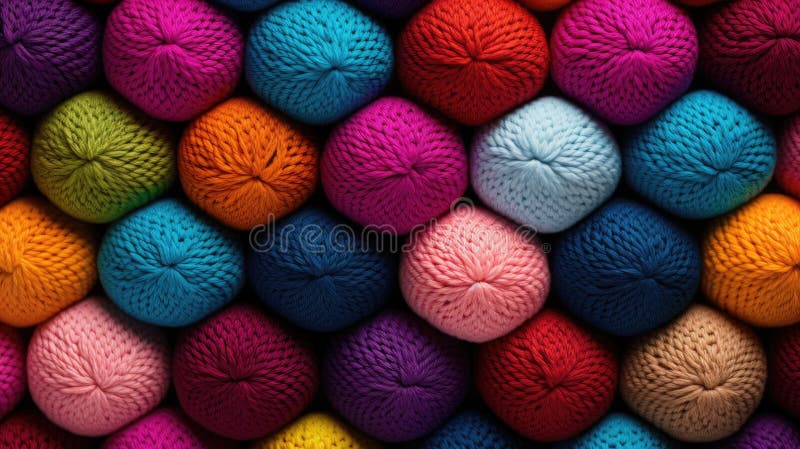 Colorful balls of wool stock illustration. Illustration of woolen ...