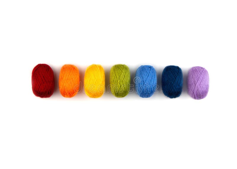 Colorful Balls of Wool in a Circle. Stock Image - Image of handmade ...