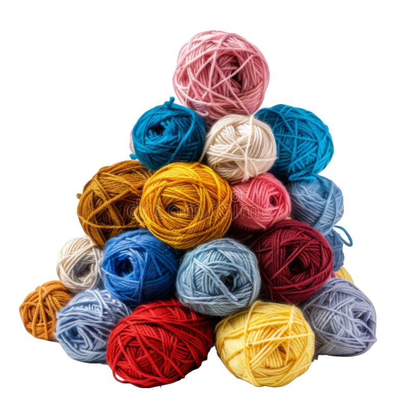 Colorful Balls of Yarn Arranged in a Pyramid Shape Stock Image ...