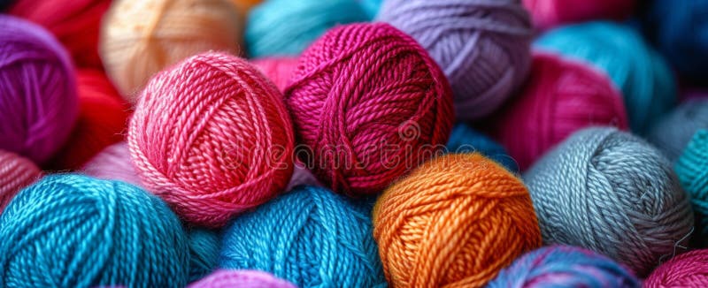 Colorful Balls of Yarn in a Pile Stock Illustration - Illustration of ...