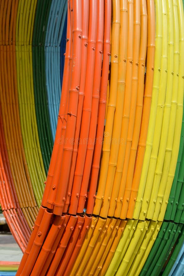 Colorful Bamboo Texture Close Up Stock Image - Image of panel, material ...