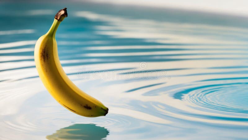 Colorful Banana Floating in Shiny Water Surface. Stock Photo - Image of ...