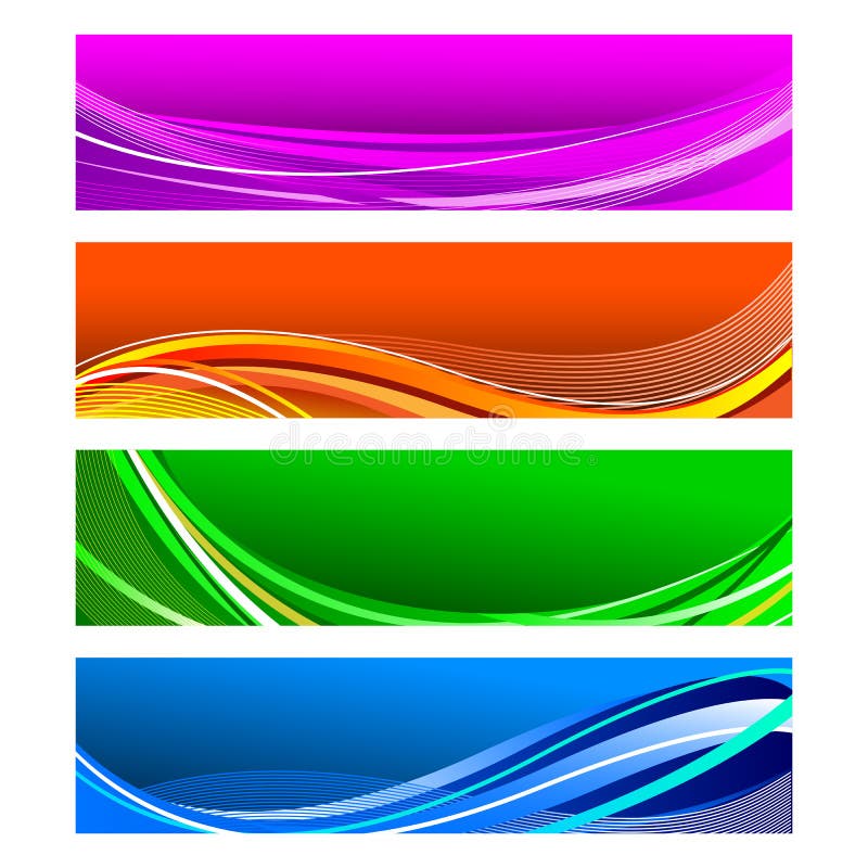 5 banners stock vector. Illustration of header, violet - 12658735