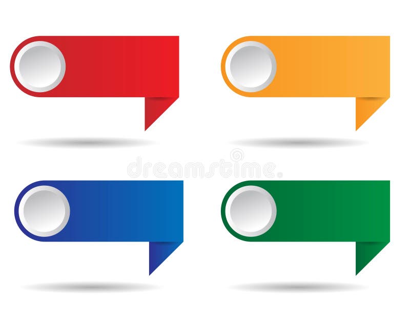 Colorful Banner with Button Shape Info Graphics Design Element Stock ...