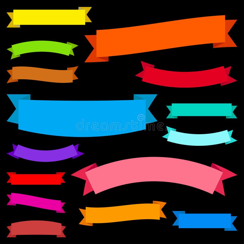Colorful Banner Ribbon Collection. Stock Vector - Illustration of ...