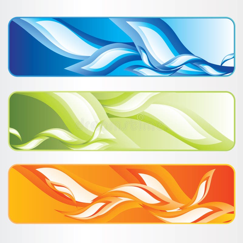 Set of wavy banners stock vector. Illustration of shiny - 30150870