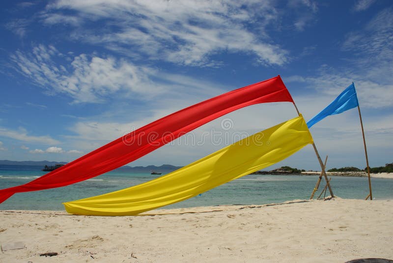 Colorful banners on beach stock photo. Image of vacation - 28898920
