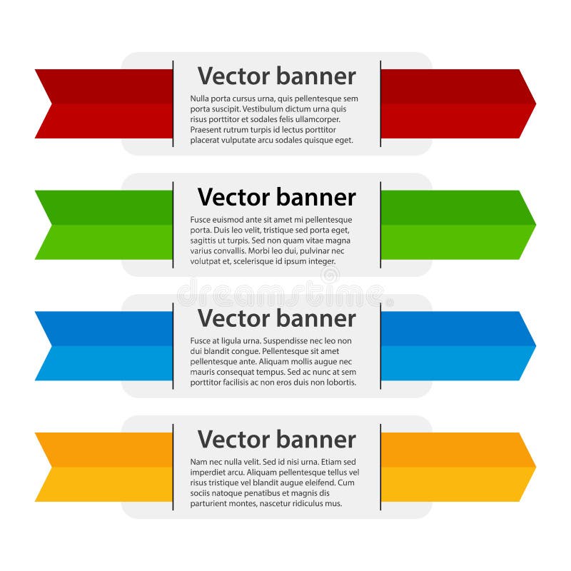 4 Colorful Banners with Cute Tags Stock Vector - Illustration of design ...