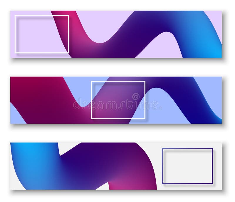 Colorful Banners with Frame and Abstract Pattern. Stock Vector ...