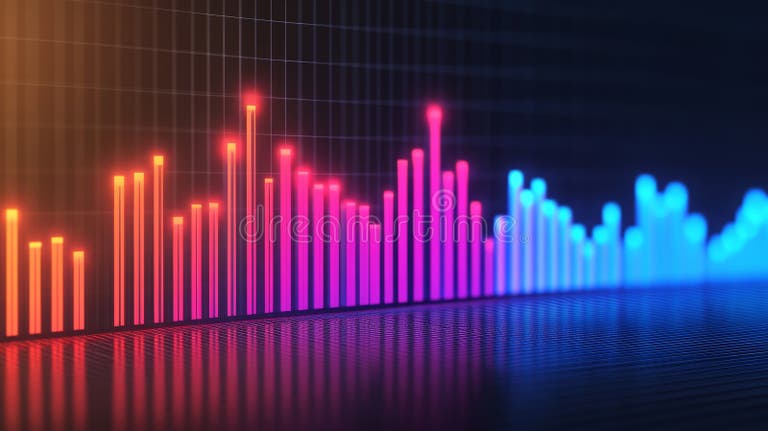 Colorful Bar Chart on Dark Background, Data Visualization for Business ...