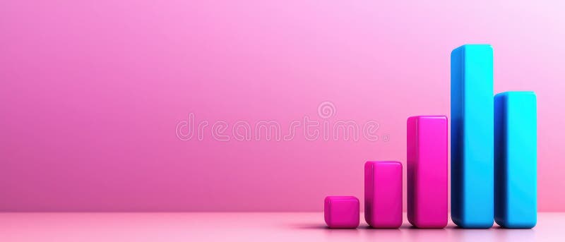 A Colorful Bar Chart Design Showcasing Growth and Progress on a Pink ...