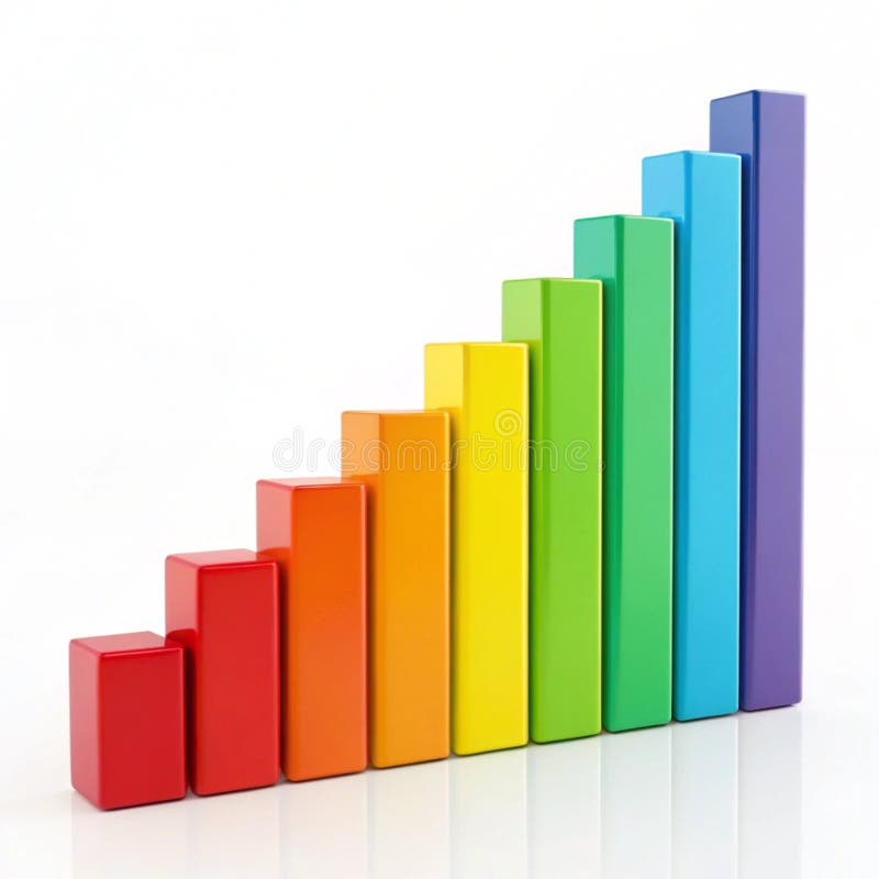 Colorful Bar Chart stock illustration. Illustration of trends - 357821501