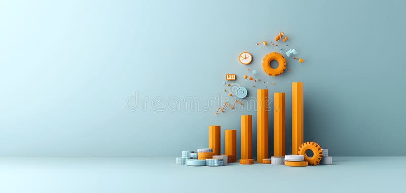 Colorful Bar Chart Representing Growth with Creative Elements ...