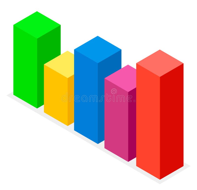 Colorful Bar Chart, Volumetric Rectangular Image, Concept Graphic ...