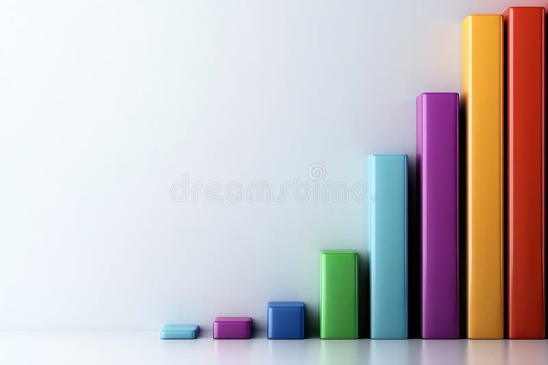 A Colorful Bar Chart with a White Background Stock Illustration ...