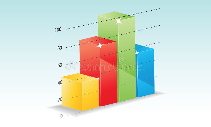Colorful Bar Graph on a Blue Background Stock Vector - Illustration of ...
