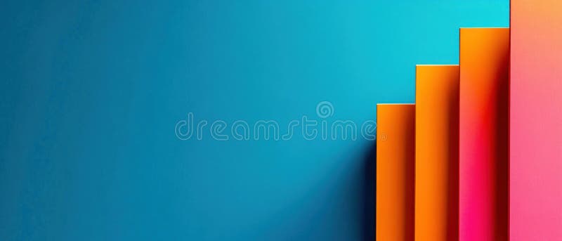 Colorful Bar Graph on Blue Background Representing Growth and Progress ...