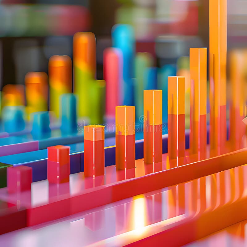 Colorful Bar Graph Displaying Data on a Financial Bus Stock ...