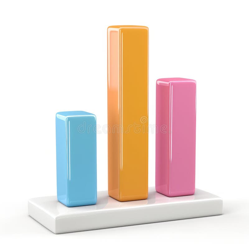 Colorful 3D Bar Chart: Business Growth Presentation Stock Illustration ...