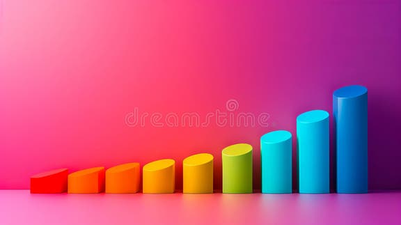 A Colorful Bar Graph with a Line of Colored Bars Stock Image - Image of ...