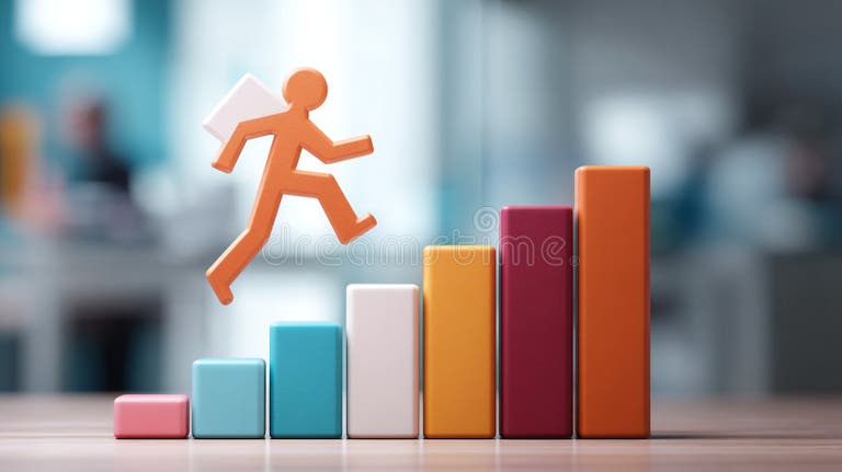 Colorful Bar Graph Made of Rectangular Blocks in Increasing Height. a ...