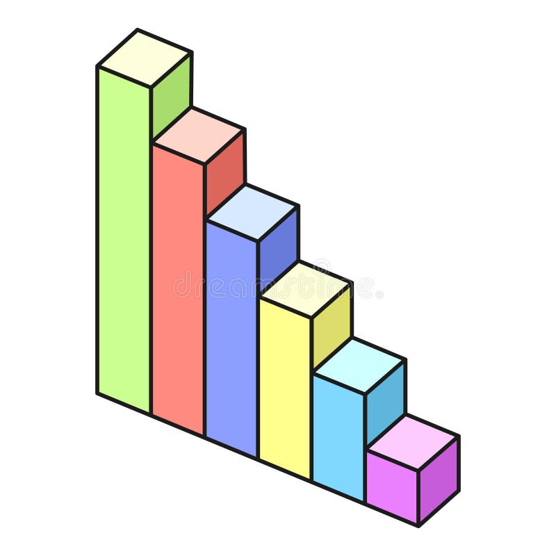 Colorful Bar Graph Showing Decreasing Trend Over Time Stock ... Colorful Bar Graph Showing Decreasing Trend Over Time Stock ...