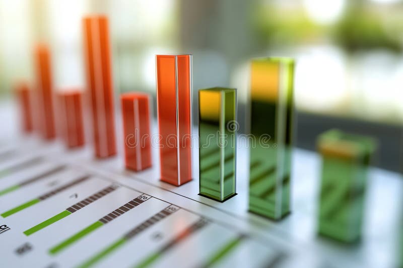 Colorful Bar Graph Showing Growth and Decline Over Time Stock Photo ...